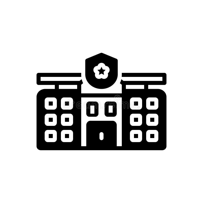 Black Solid Icon for Precinct, Architectural and Authority Stock Vector ...