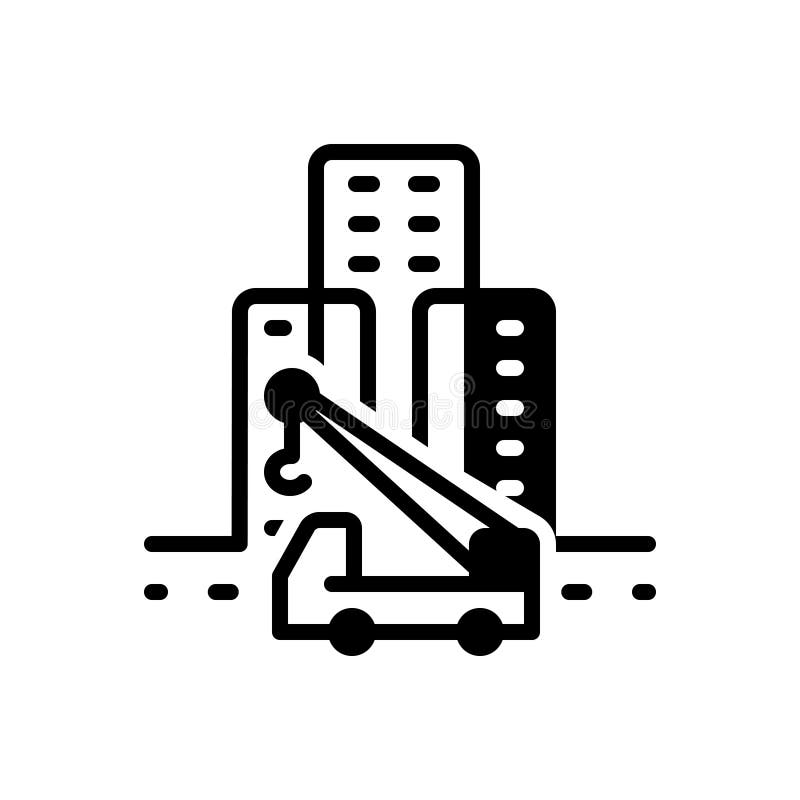 Black Solid Icon for Prefab, Architectural and Cityscape Stock Vector ...