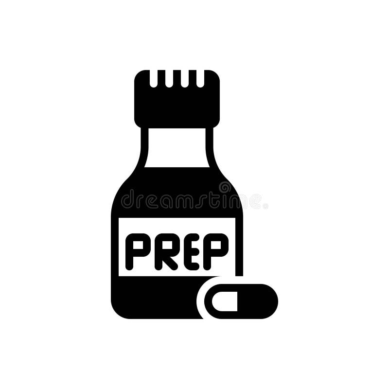 Black Solid Icon for Prep, Preparation and Antibiotic Stock Vector ...