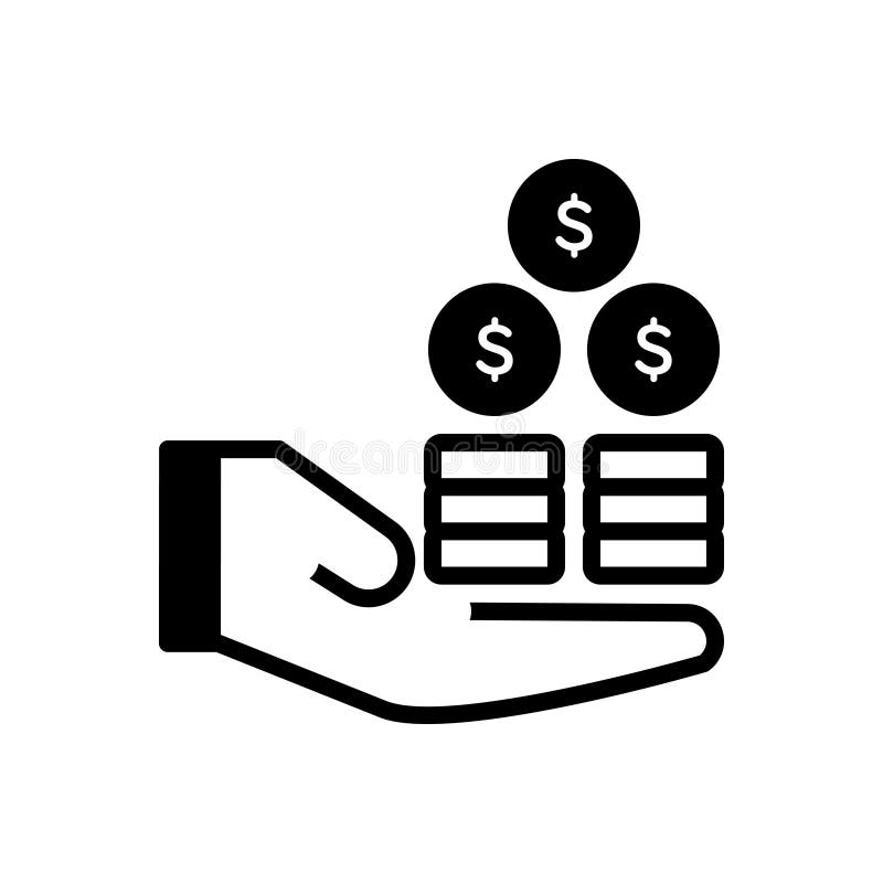 Black Solid Icon for Profit, Benefit and Advantage Stock Vector ...