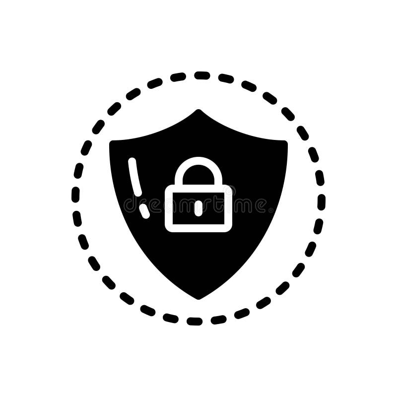 Black Solid Icon for Protected, Lock and Private Stock Vector ...