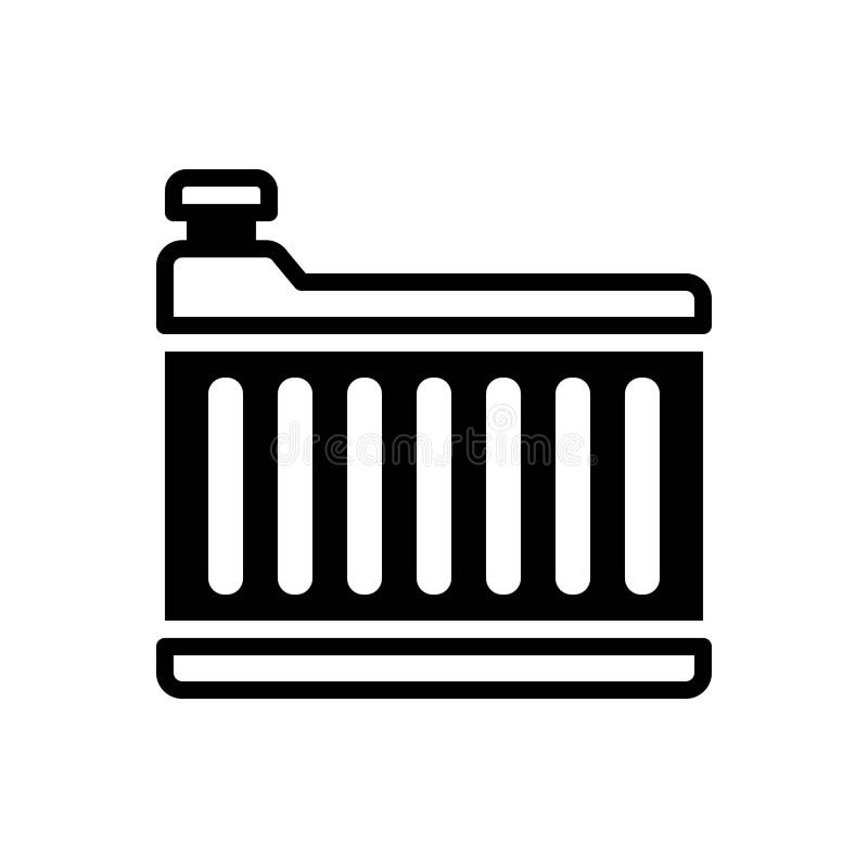 Black Solid Icon for Radiator, Thermostat and Electric Stock Illustration - Illustration of ...