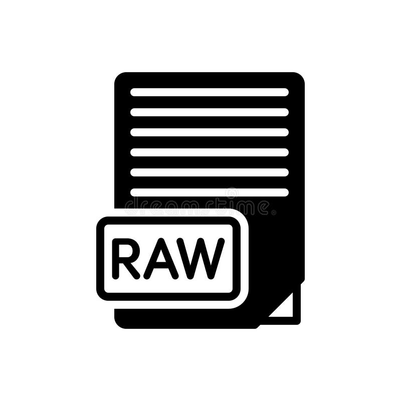 Black Solid Icon for Raw, File and Document Stock Vector - Illustration ...