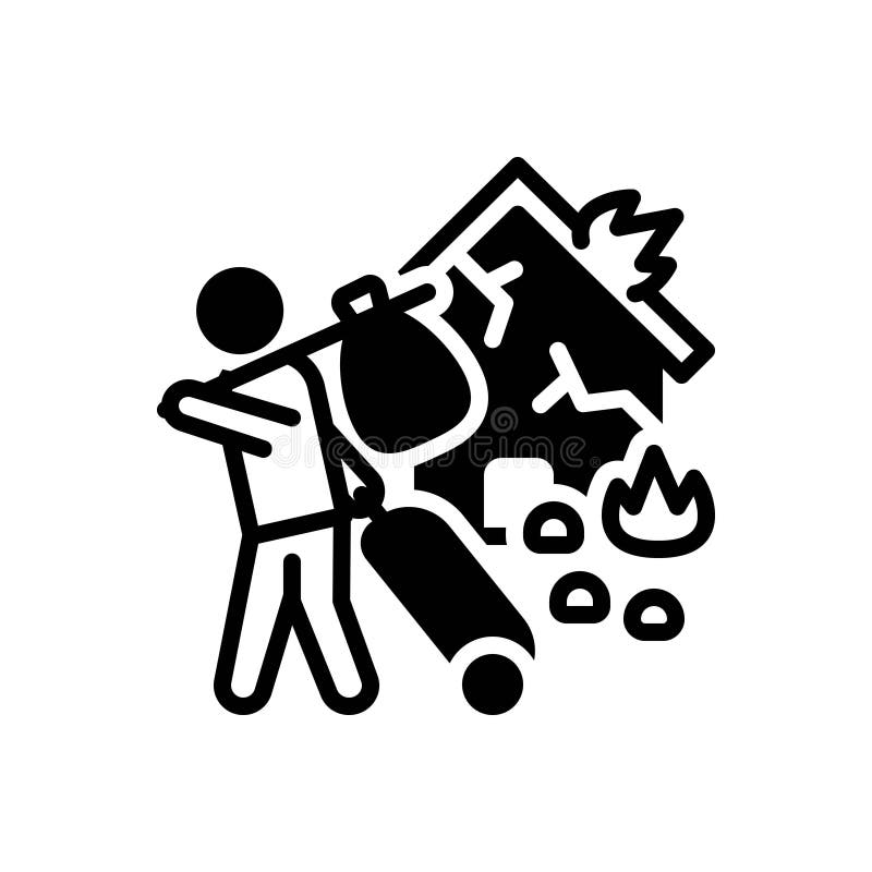 Black Solid Icon for Refugees, Alien and Displaced Stock Vector ...