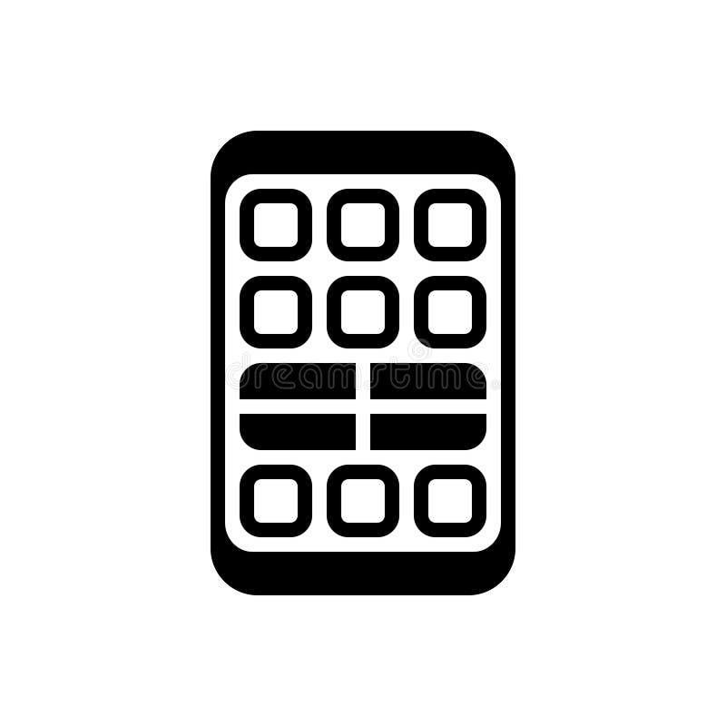 Black Solid Icon for Remote, Technology and Gadget Stock Vector ...
