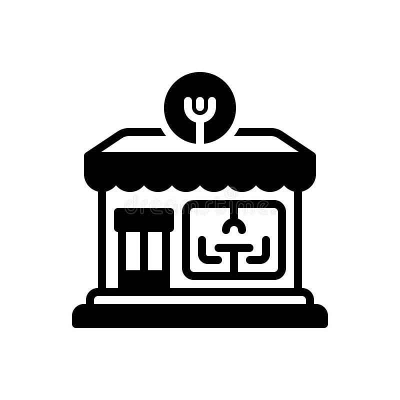 Black Solid Icon for Restaurant, Eatery and House Stock Illustration ...