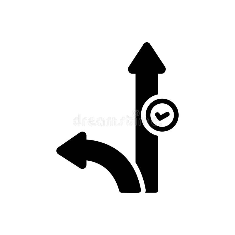 Black Solid Icon for Right, Arrow and Direction Stock Vector ...