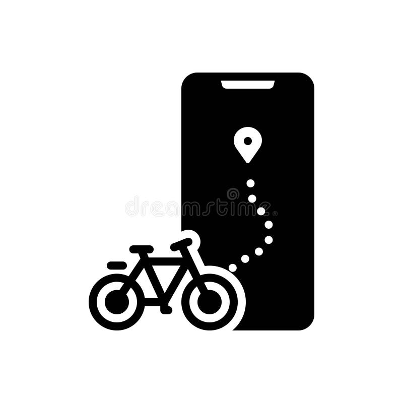 Black Solid Icon for Route, Mobile and Direction Stock Vector ...