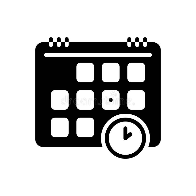 Black Solid Icon for Schedule, Program and Time Plan Stock Vector ...