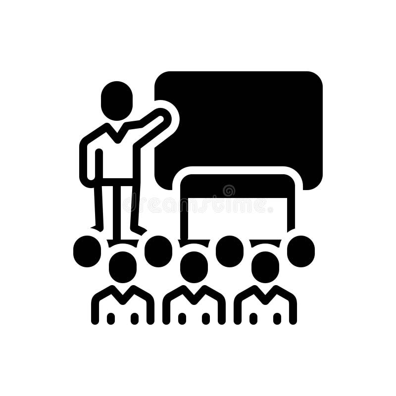 Black Solid Icon for Seminar, Classroom and Teacher Stock Vector ...
