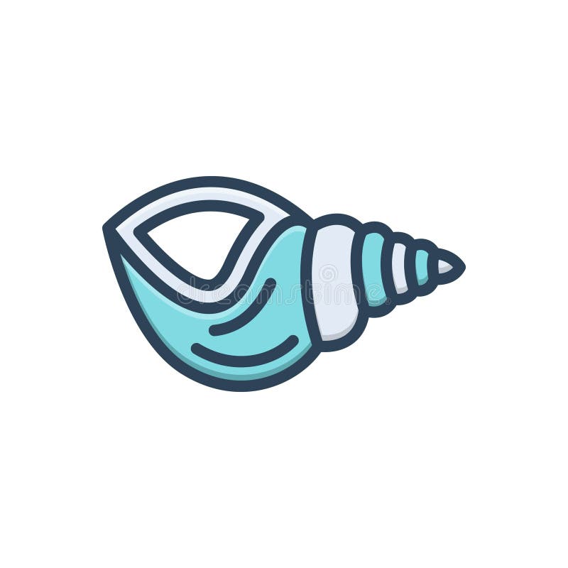 Color Illustration Icon for Shell, Conch and Underwater Stock ...