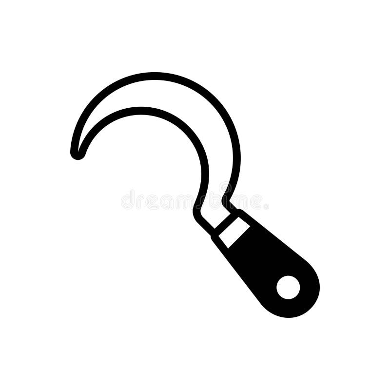 Black Solid Icon for Sickle, Slash and Tool Stock Illustration ...