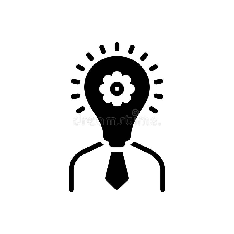 Black Solid Icon for Skill, Innovation and Development Stock Vector ...