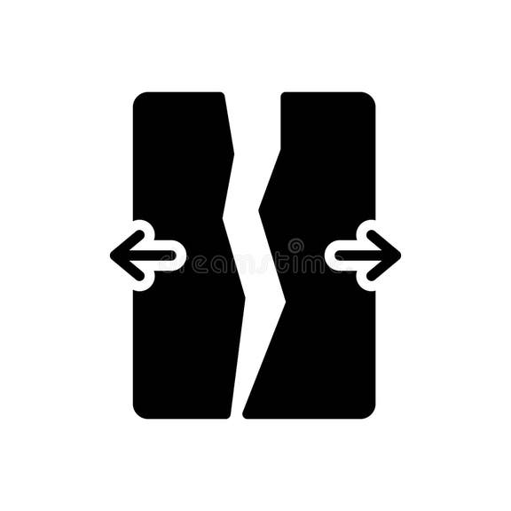 Black Solid Icon for Split, Divided and Broken Stock Vector ...