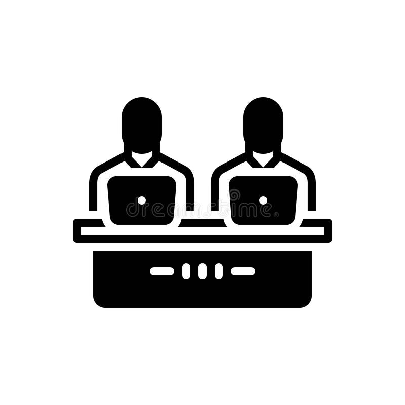 Black Solid Icon for Staff, Employees and Workers Stock Vector ...