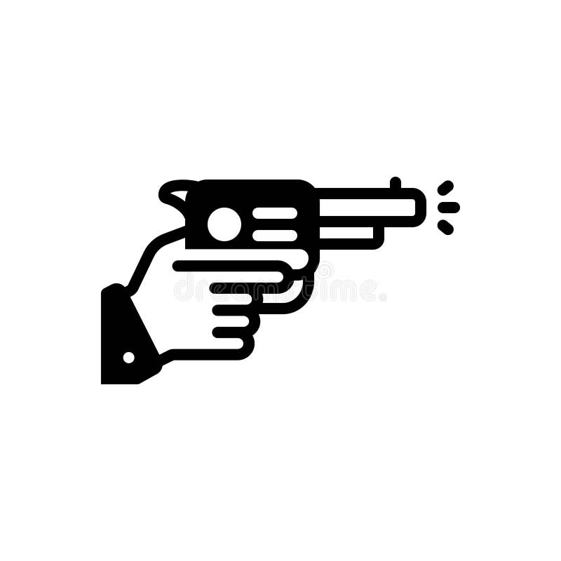 Black Solid Icon for Starting Pistol, Starting and Sport Stock ...