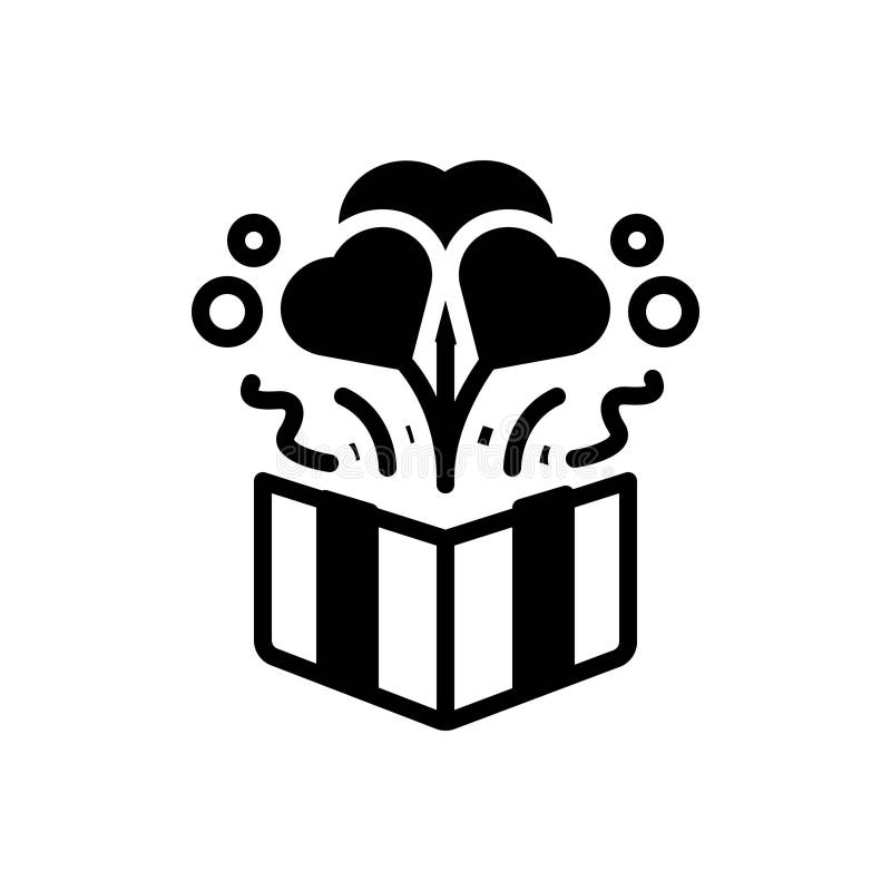 Black Solid Icon for Surprise, Gift and Box Stock Vector - Illustration of present, solid: 336766011