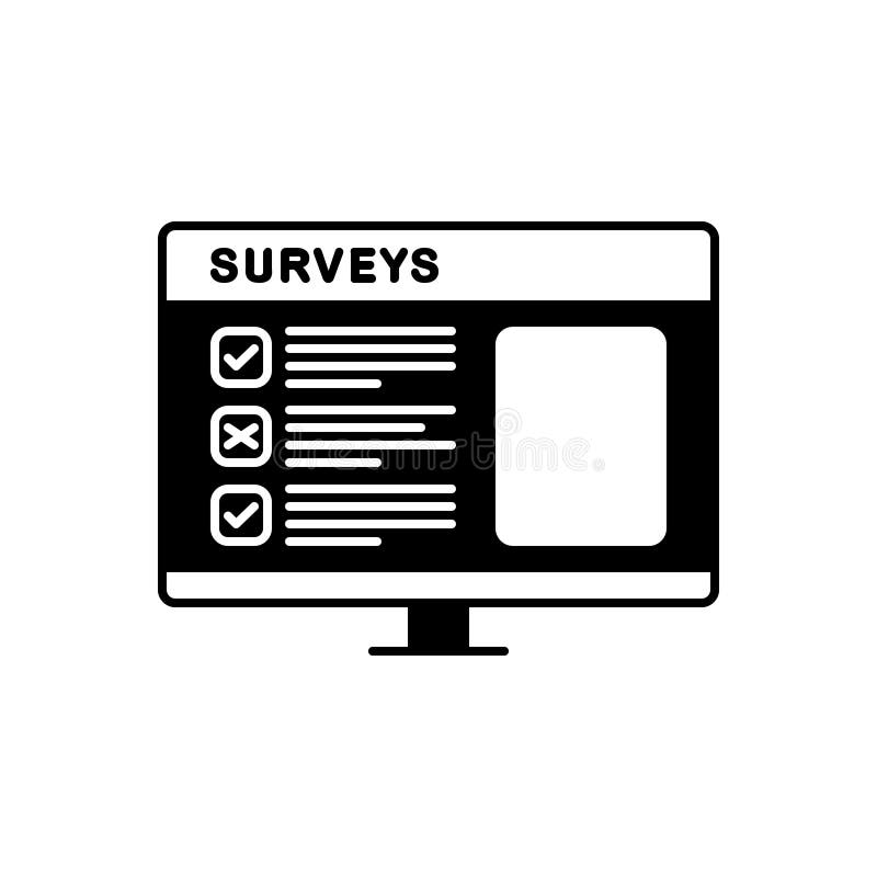 Black Solid Icon for Surveys, Feedback and Poll Stock Vector ...
