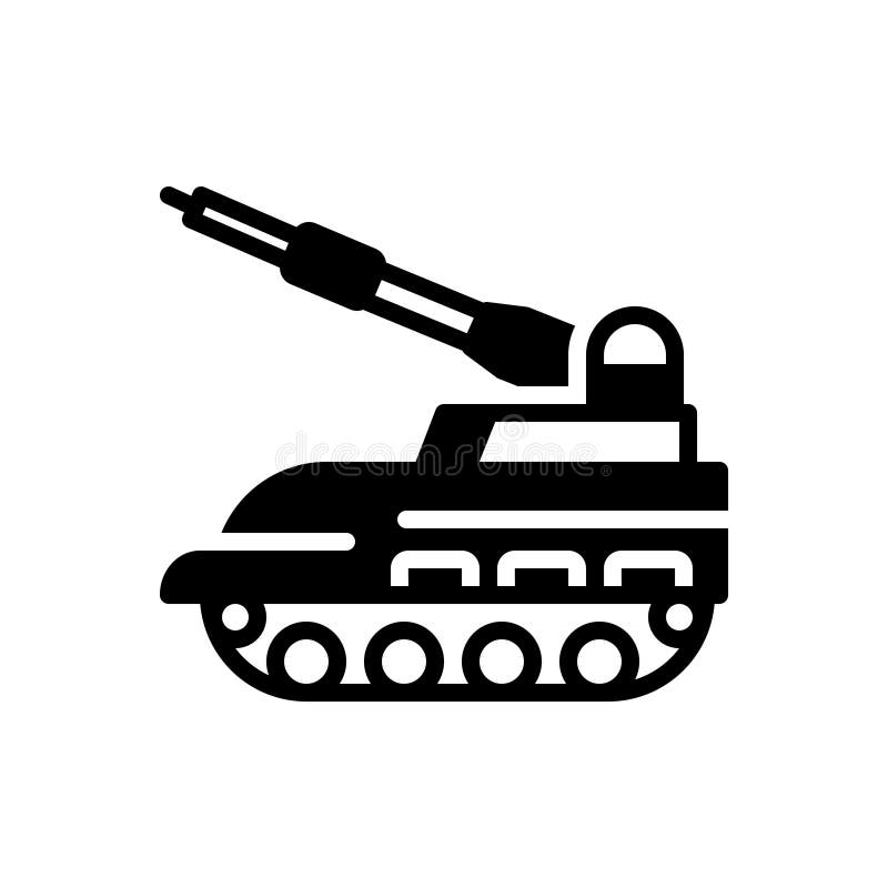 Black Solid Icon for Tank, Army and Technology Stock Vector ...