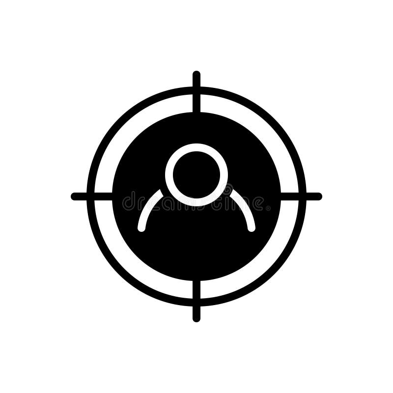 Black Solid Icon for Target, Audience and User Stock Vector ...