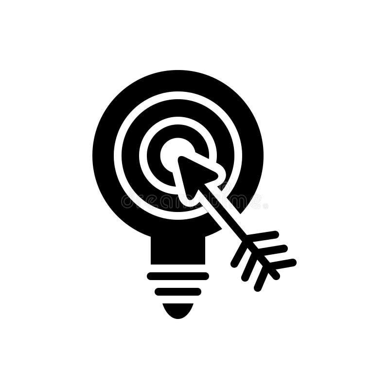 Black Solid Icon for Target, Goal and Development Stock Vector ...