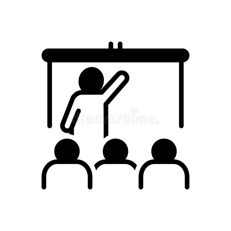 Black Solid Icon for Teach, Educate and Tutor Stock Vector ...