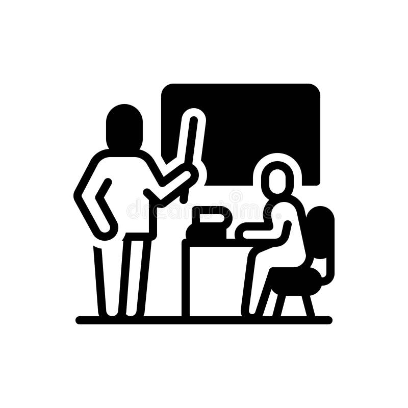 Black Solid Icon for Teacher, Educator and Teach Stock Illustration ...