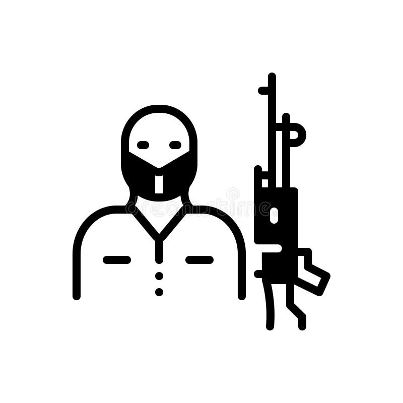 Black Solid Icon for Terrorism, Panic and Consternation Stock Vector ...