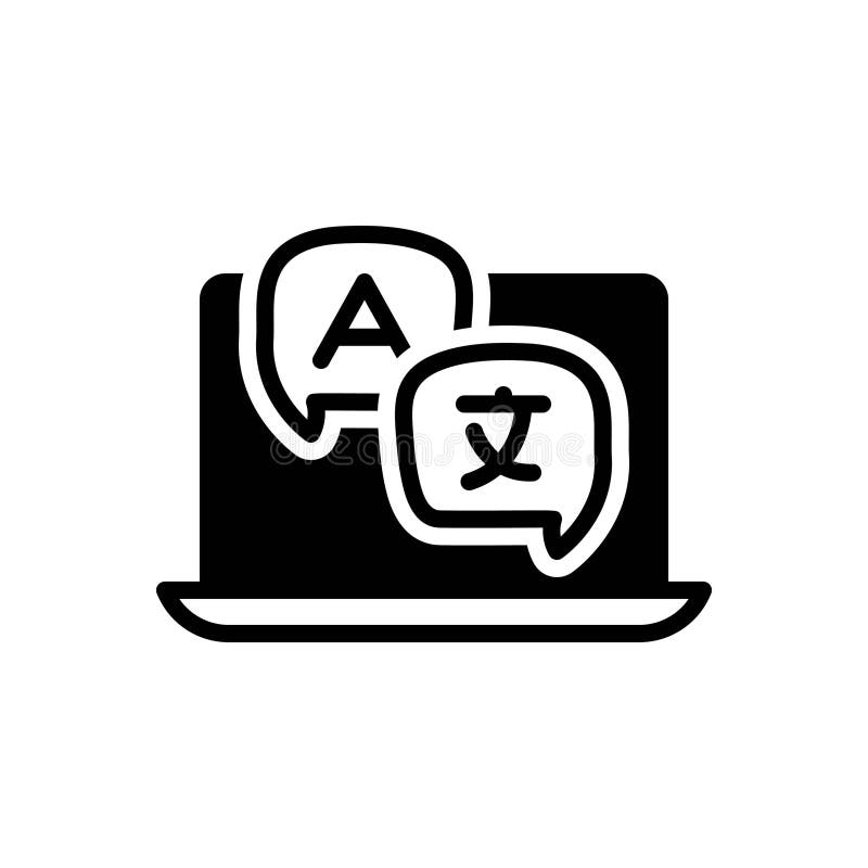 Black Solid Icon for Translations, Language and English Stock Vector ...