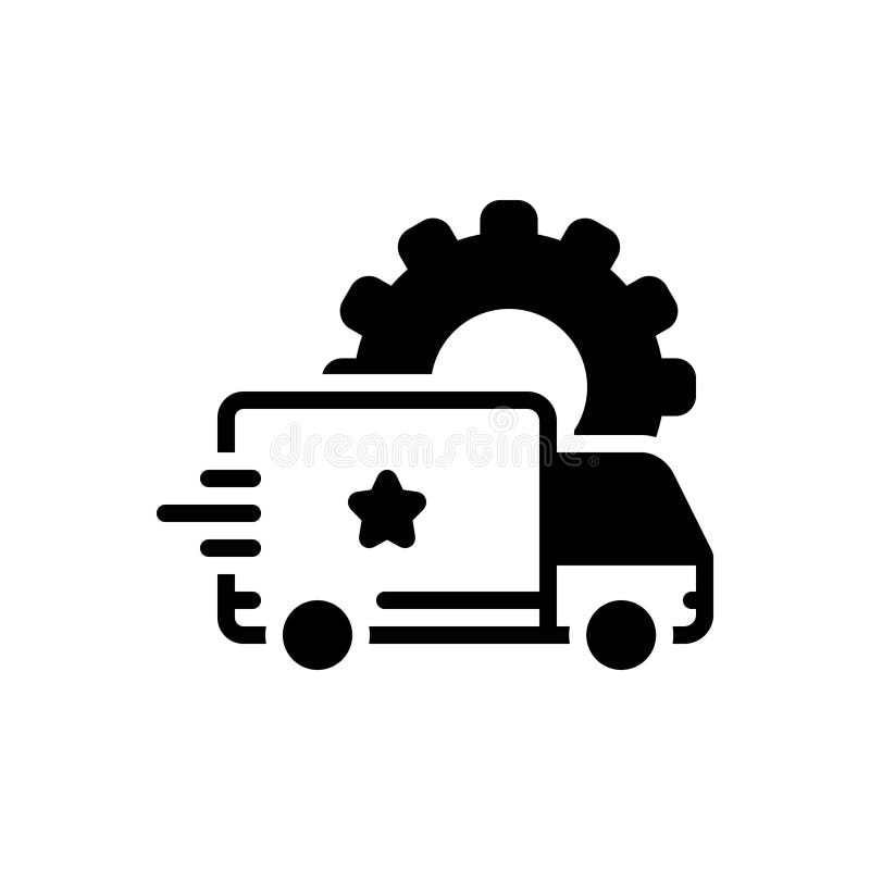 Black Solid Icon for Transportation, Conveyance and Delivery Stock ...