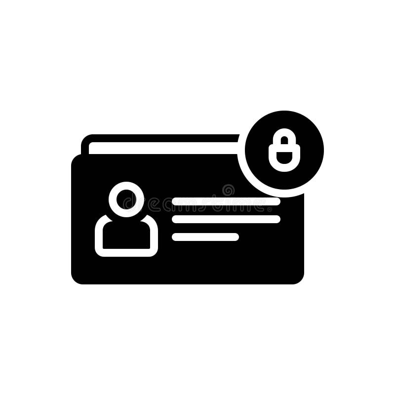 Black Solid Icon for Unauthorized, Personal and Access Stock Vector ...