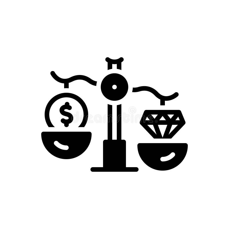 Black Solid Icon for Value, Price and Money Stock Vector - Illustration ...