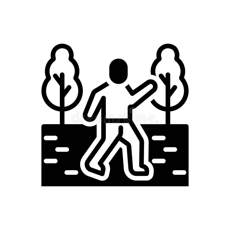Black Solid Icon for Walk, Morning Walk and Park Stock Illustration ...