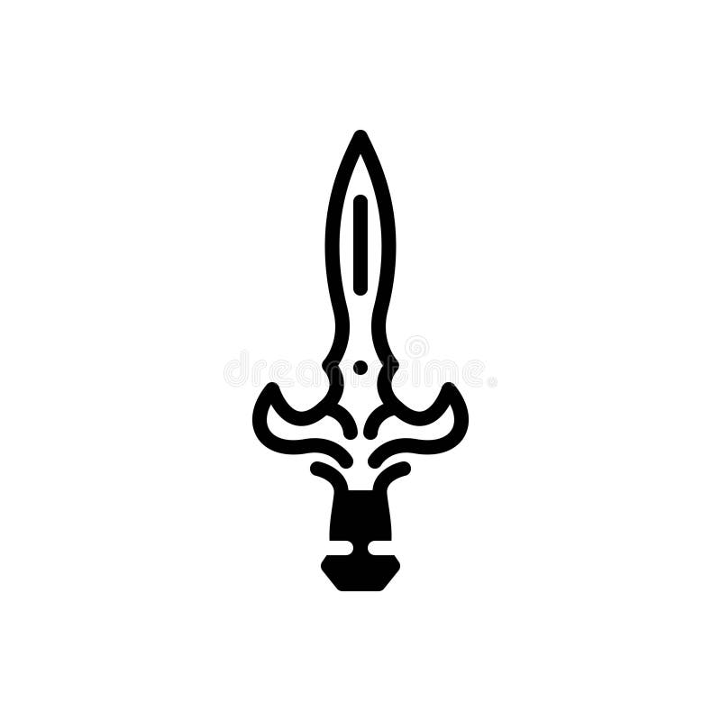 Black Solid Icon for Weapon, Weaponry and Sword Stock Illustration ...