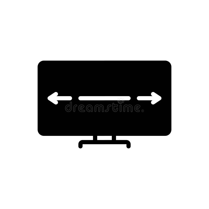 Black Solid Icon for Widescreen, Broad and Sizeable Stock Vector ...
