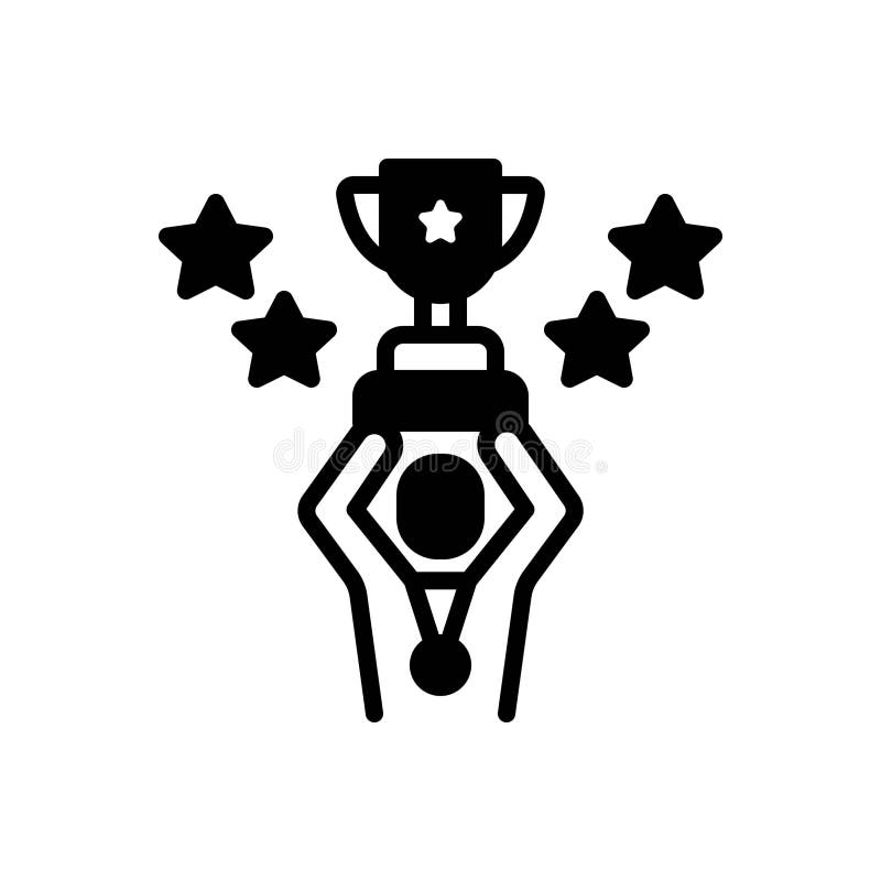 Black Solid Icon for Winning, Victorious and Award Stock Vector ...