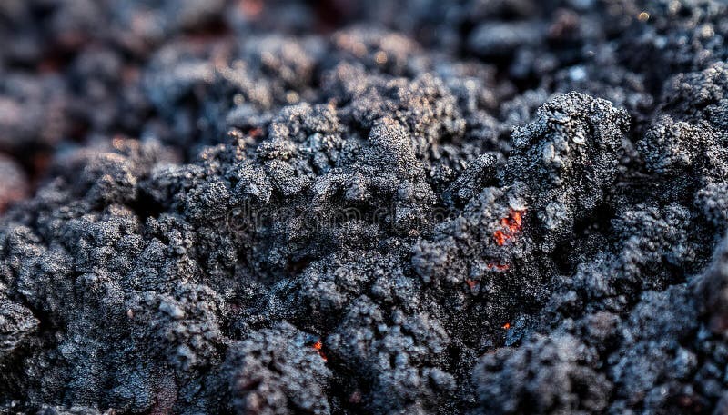 Black Solidified Volcanic Lava. Rough Texture Stock Illustration ...