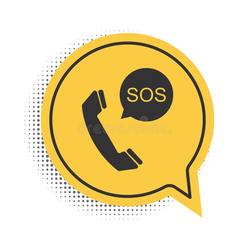 Black SOS Call Icon Isolated on White Background. 911, Emergency, Help ...