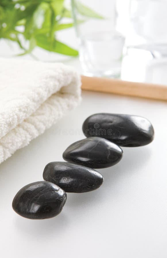 Black spa stones stock image. Image of photograph, garden - 9640321