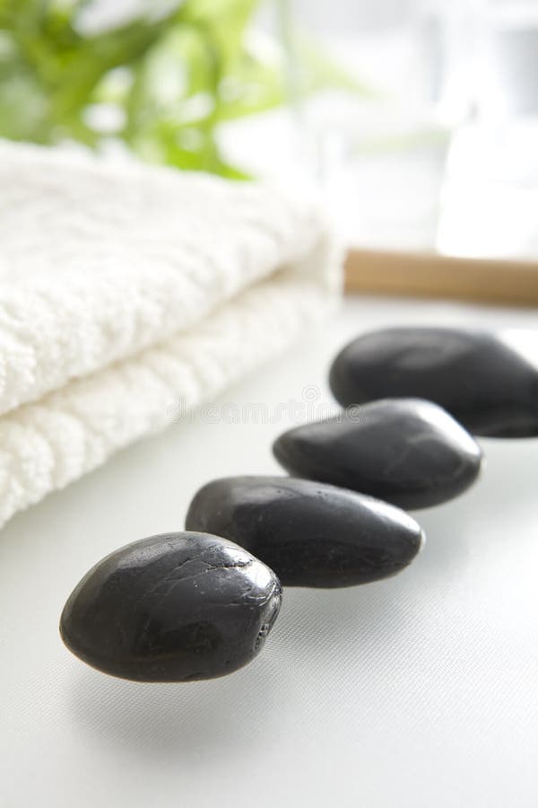 Black spa stones stock photo. Image of plant, grey, pattern - 9640388