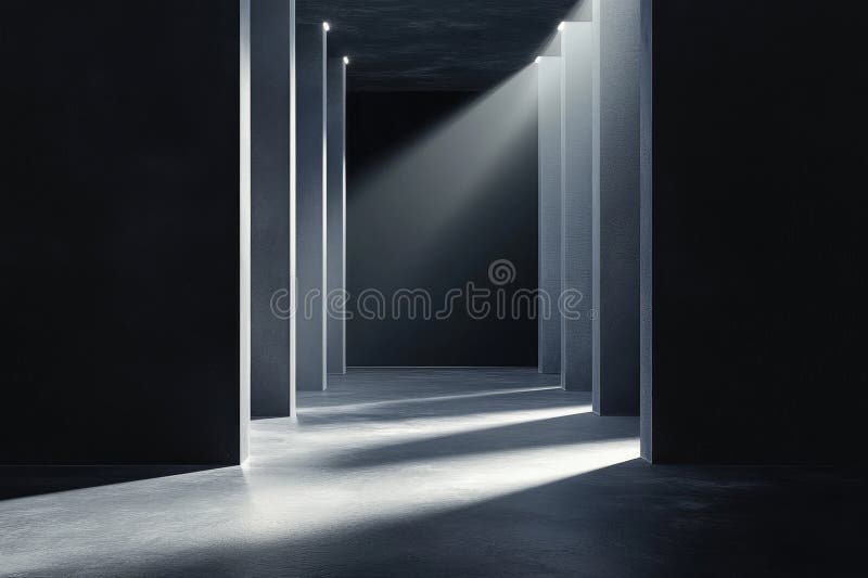 A Black Space with an Empty Spot. Stock Image - Image of texture, floor ...