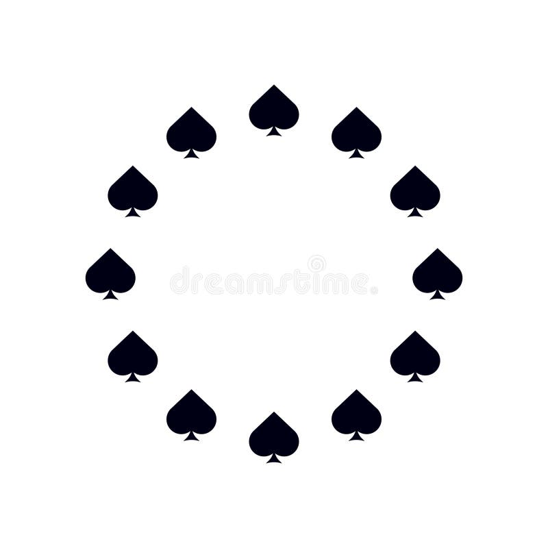 Black Spade Ace Circle Frame. Stock Vector - Illustration of circle ...