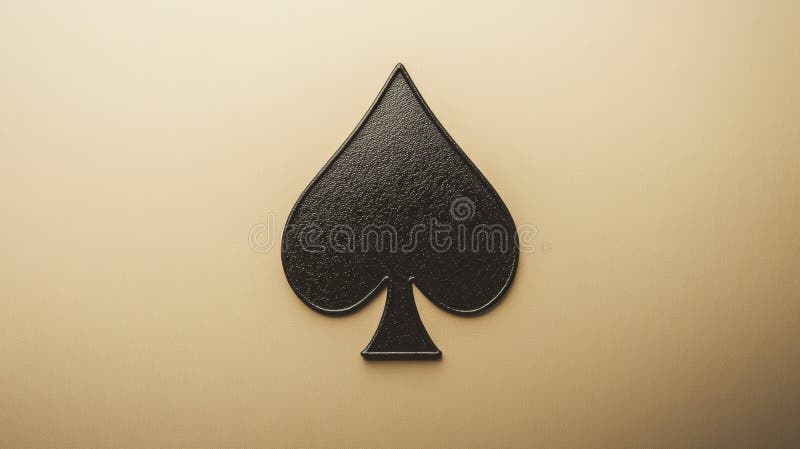 Symbol of a Spade in Black Leather Texture Against a Light Background ...