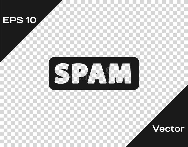 Black Spam Icon Isolated on Black Background. Abstract Banner with ...