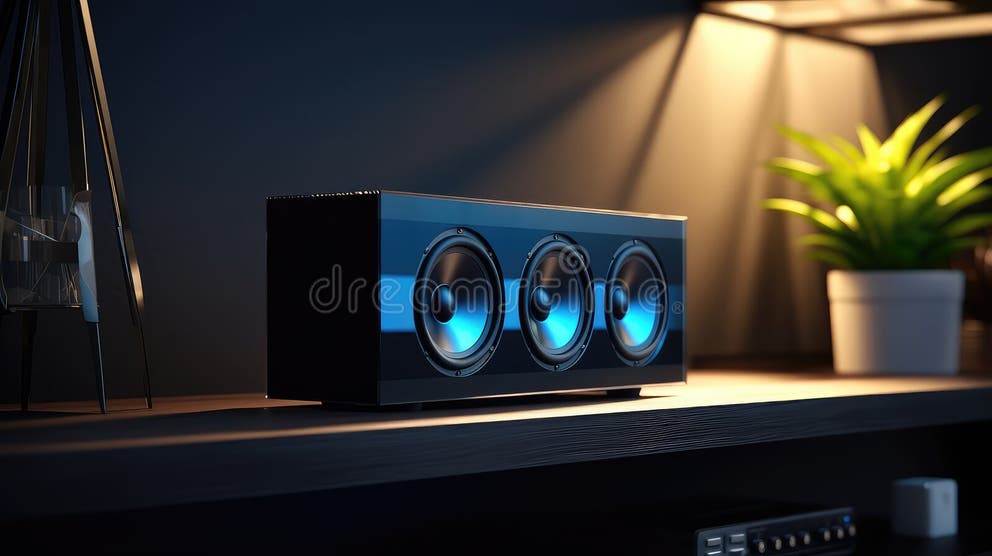 Black speaker box stock illustration. Illustration of design - 373383884