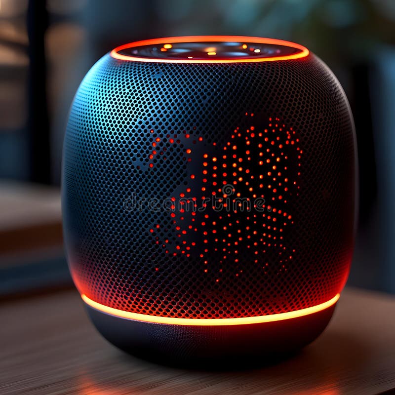 Black Speaker with Red LED Lights - Illustration Stock Illustration ...