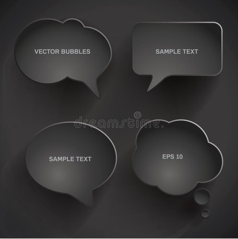 Black Speech Bubbles stock vector. Illustration of note - 31795342