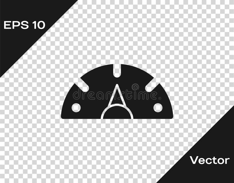 Black Speedometer Icon Isolated on Transparent Background. Vector Stock ...