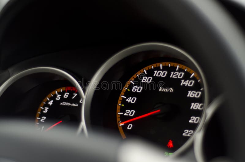 Black Speedometer and Tachometer Stock Image - Image of motion ...