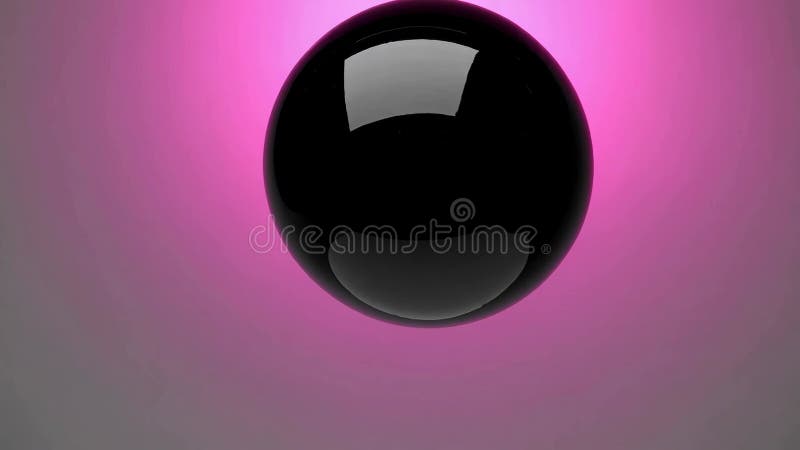 Black Sphere Against Pink Gradient Background, Minimalistic Abstract ...